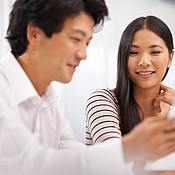 Getting each others' input | Buy Stock Photo on PeopleImages, Picture ...