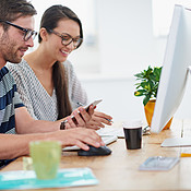 Bouncing ideas off of each other | Buy Stock Photo on PeopleImages ...