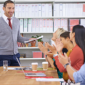 And just like that, boom! Success | Buy Stock Photo on PeopleImages ...