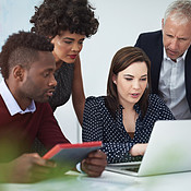 Giving them a quick demonstration | Buy Stock Photo on PeopleImages ...