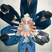 Sticking together to achieve success together | Buy Stock Photo on ...