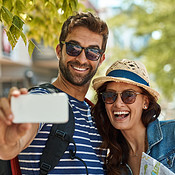Snapping selfies in every new city | Buy Stock Photo on PeopleImages ...