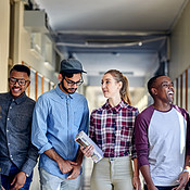Catching up after class | Buy Stock Photo on PeopleImages, Picture And ...