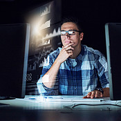 Carefully scouring through source code | Buy Stock Photo on ...