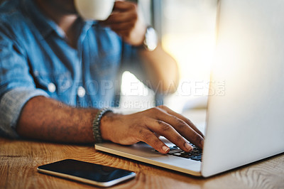 Getting extra work done out of the office | Buy Stock Photo on ...