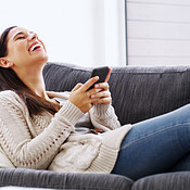 You'll always find something funny to laugh at online | Buy Stock Photo ...