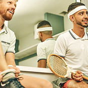 Nothing but smiles in this locker room | Buy Stock Photo on ...
