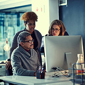 Chasing their deadlines through the night | Buy Stock Photo on ...