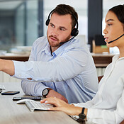 Teamwork makes the call work | Buy Stock Photo on PeopleImages, Picture ...