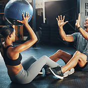 It's a fun workout to enjoy together | Buy Stock Photo on PeopleImages ...