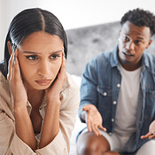 Couple fight, marriage depression and divorce stress, anxiety from ...