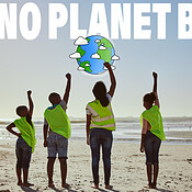 Community, support and hands of volunteer at the beach for cleaning ...