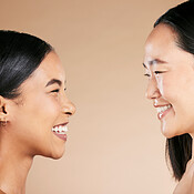 Beauty, diversity and face profile of happy women with skincare glow ...