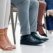 Business legs, recruitment and waiting room for Human Resources, we are ...