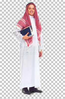 Portrait, smile and Arabic students with education, knowledge and ...
