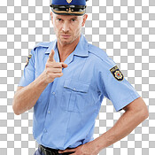 Security, officer and portrait of police point onisolated on a png ...