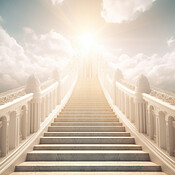 Staircase, steps and way to heaven for religion, faith and God in ...
