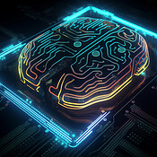 Big data, brain or technology of neon circuit board for future ...