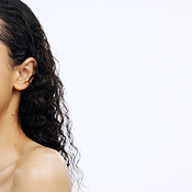 Wink, black woman and skincare for beauty, dermatology and girl ...