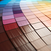 Bright color palette combination. Paint sample for wall or painting ...