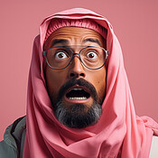 Model in traditional religious clothes. Studio expression. Religion ...