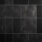 Black ceramic tile wall or floor background. Design wallpaper copyspace ...