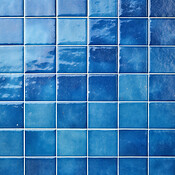 Blue ceramic tile wall or floor background. Design wallpaper copyspace ...