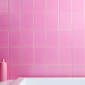 Pink ceramic tile wall or floor background. Design wallpaper copyspace ...
