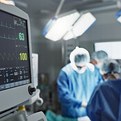 ECG, screen and machine for cardiology in surgery, operation theater or ...