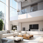 Beautiful spacious lounge. Luxury living. Modern interior design ...