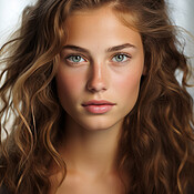 Close-up portrait of model. Natural light. Fashion, Beauty concept ...