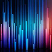 Graph, lines and chart on a black background for business, statistics ...