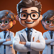 3D doctor, medical concept and modern healthcare. Professional, dynamic ...