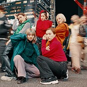 City, urban and Japanese friends with gen z, youth culture and ...