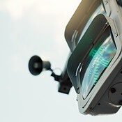 Green traffic light, walk and pedestrian sign for control, movement and ...