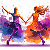Dancer, illustration and vivid colors. Energetic, expressive and lively ...