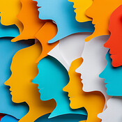 Abstract, face shape or creative design in the style of paper for ...