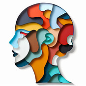 Abstract, face shape or creative design in the style of paper for ...