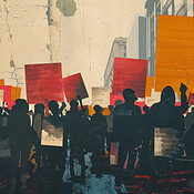 People, collage and creative art made of paper for human rights ...