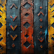 Geometric, pattern and African abstract with tribal art for artwork ...