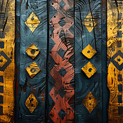 Geometric, African and design with tribal abstract for wood art ...