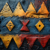 Tribal, African art and wood with pattern for cultural mural, print or ...