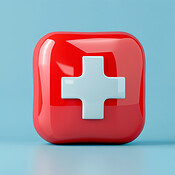Healthcare, support symbol and abstract with plus sign for health ...