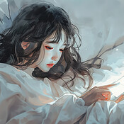 Anime, phone and girl with illustration, artistic and wallpaper with ...