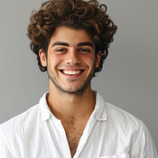 Man, portrait and smile in studio for aesthetic, confidence and luxury ...