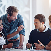 Expressing concerns on the project | Buy Stock Photo on PeopleImages ...