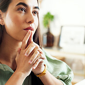 Business woman, thinking and work planning in office with entrepreneur ...