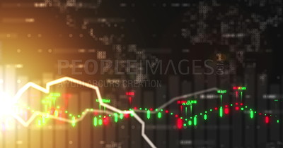 Graphic chart global forex trading, financial cash inflation numbers ...