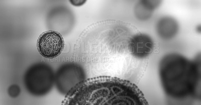 Microscope, virus and zoom of bacteria science technology in medical ...