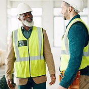 Diversity, teamwork and construction worker people or engineer group ...